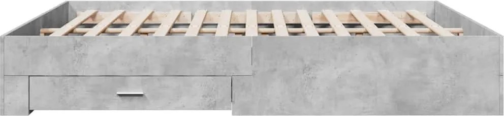 Rám postele se zásuvkami betonově šedý 180 x 200 cm kompozit 3280366