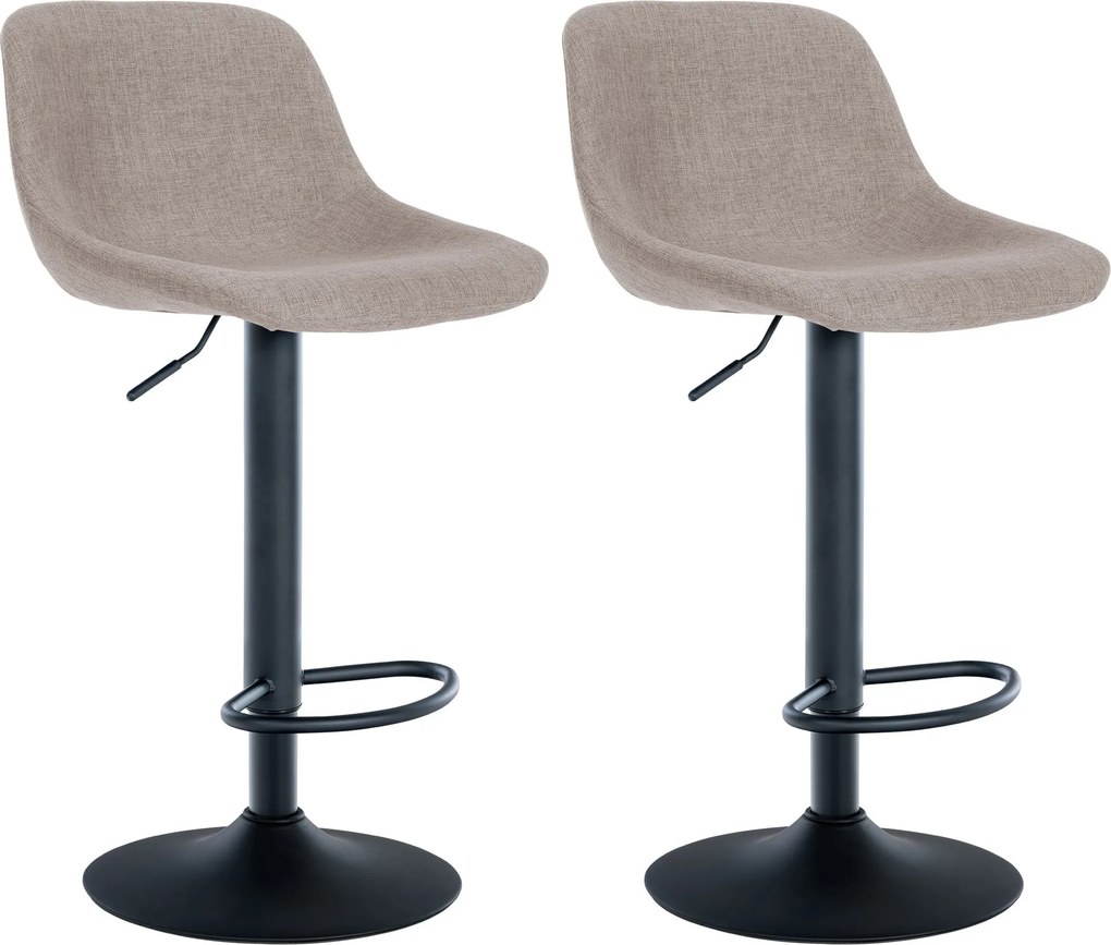 Sada 2 barových židlí Loft látka – taupe