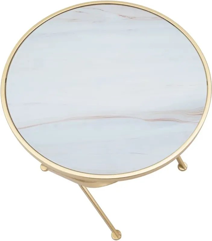 Odkládací stolek Glam 50 cm zlatý/mramor