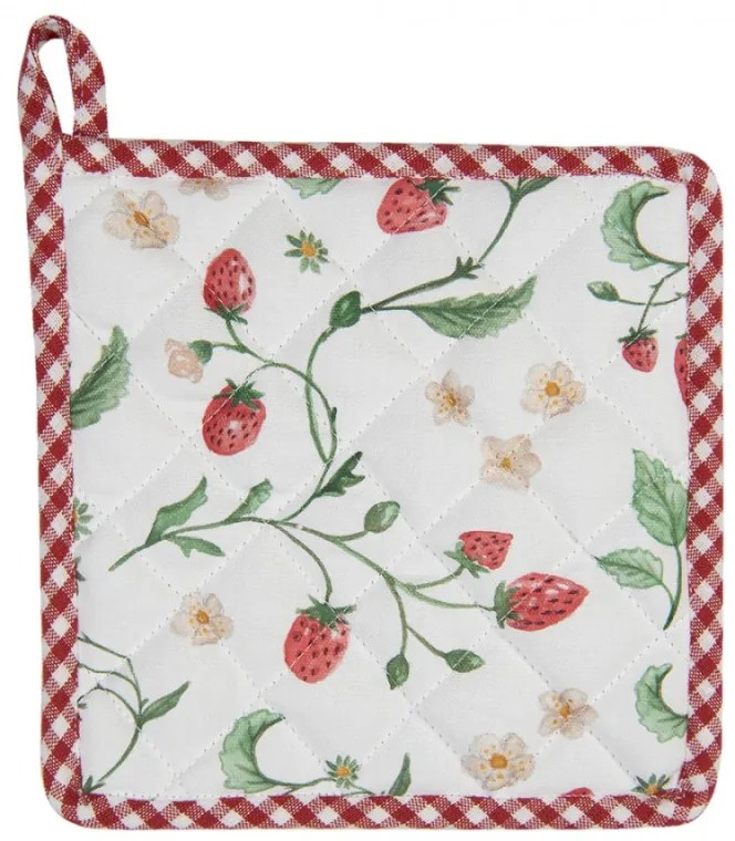 Bavlněná podložka pod hrnec s motivem jahod Wild Strawberries – 20x20 cm