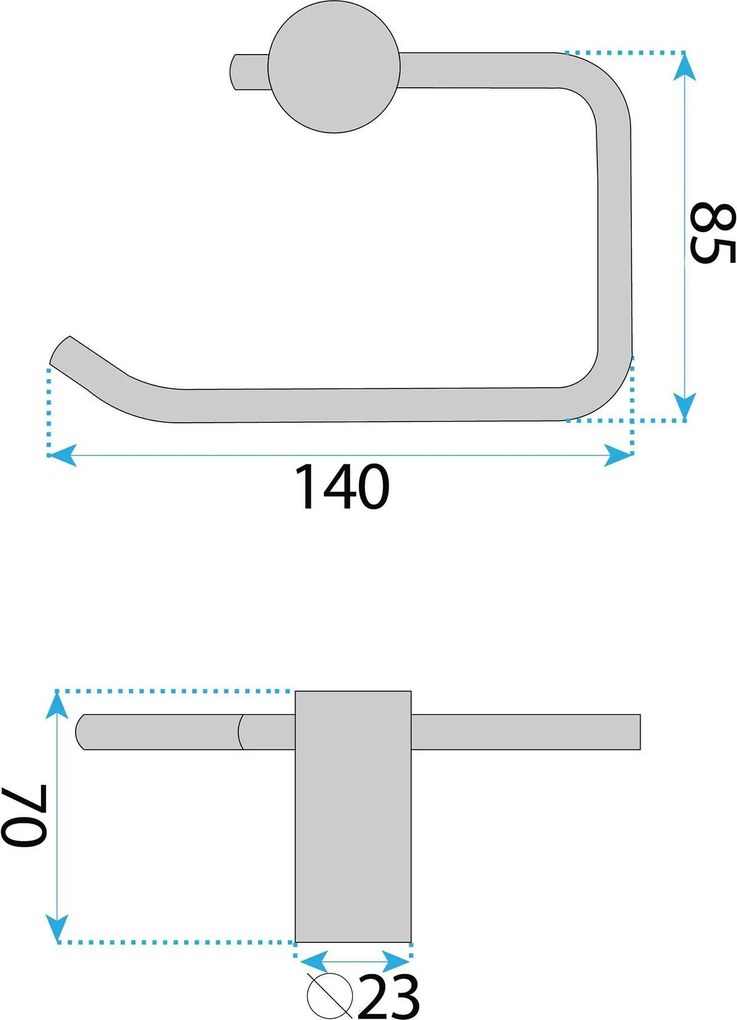 Rea Otto, nástěnný držák na toaletní papír A62309BRG, měděná matná , REA-42019