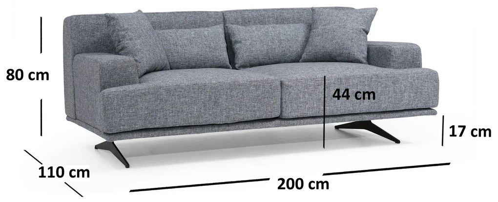 Hanah Home Dvoumístná pohovka BENTLEY šedá 560ARE1507