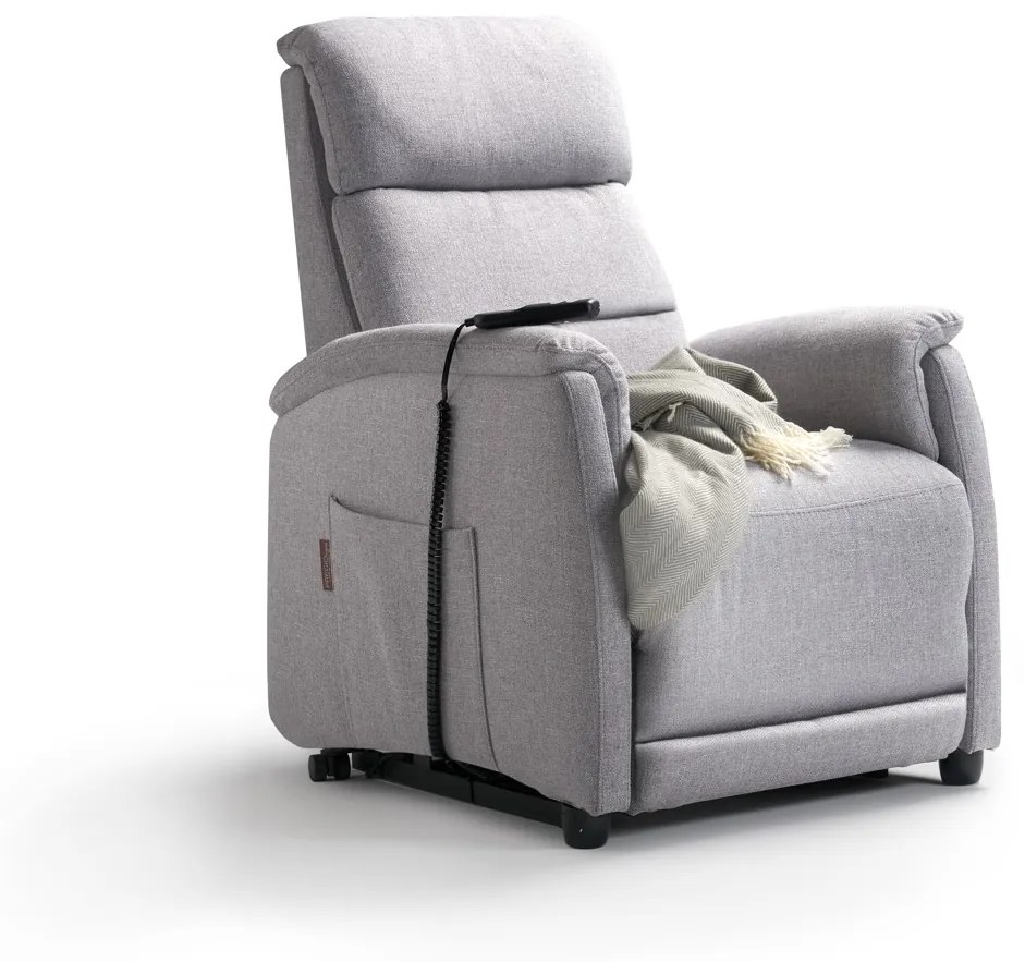 Pregio Italia sofa&relax Luxusní polohovací křeslo Sally Provedení: El. polohovací křeslo + odnímatelné područky + stolek, Vzorník látek: tekno fibra 04 hazelnut