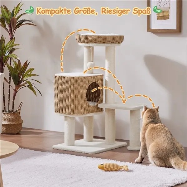 Škrabadlo pro kočky Yaheetech – béžová, 49 cm (délka) × 41 cm (šířka) × 91 cm (výška), 91 cm (256998930995)