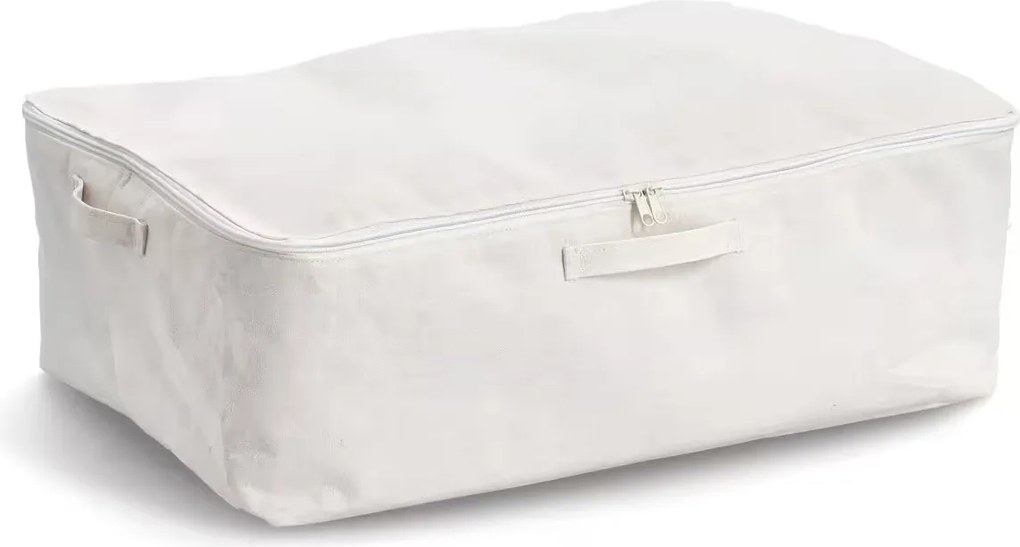 Zeller Present Úložný textilní box se zipem na uložení textilu CREAM, 60 × 39 × 18 cm