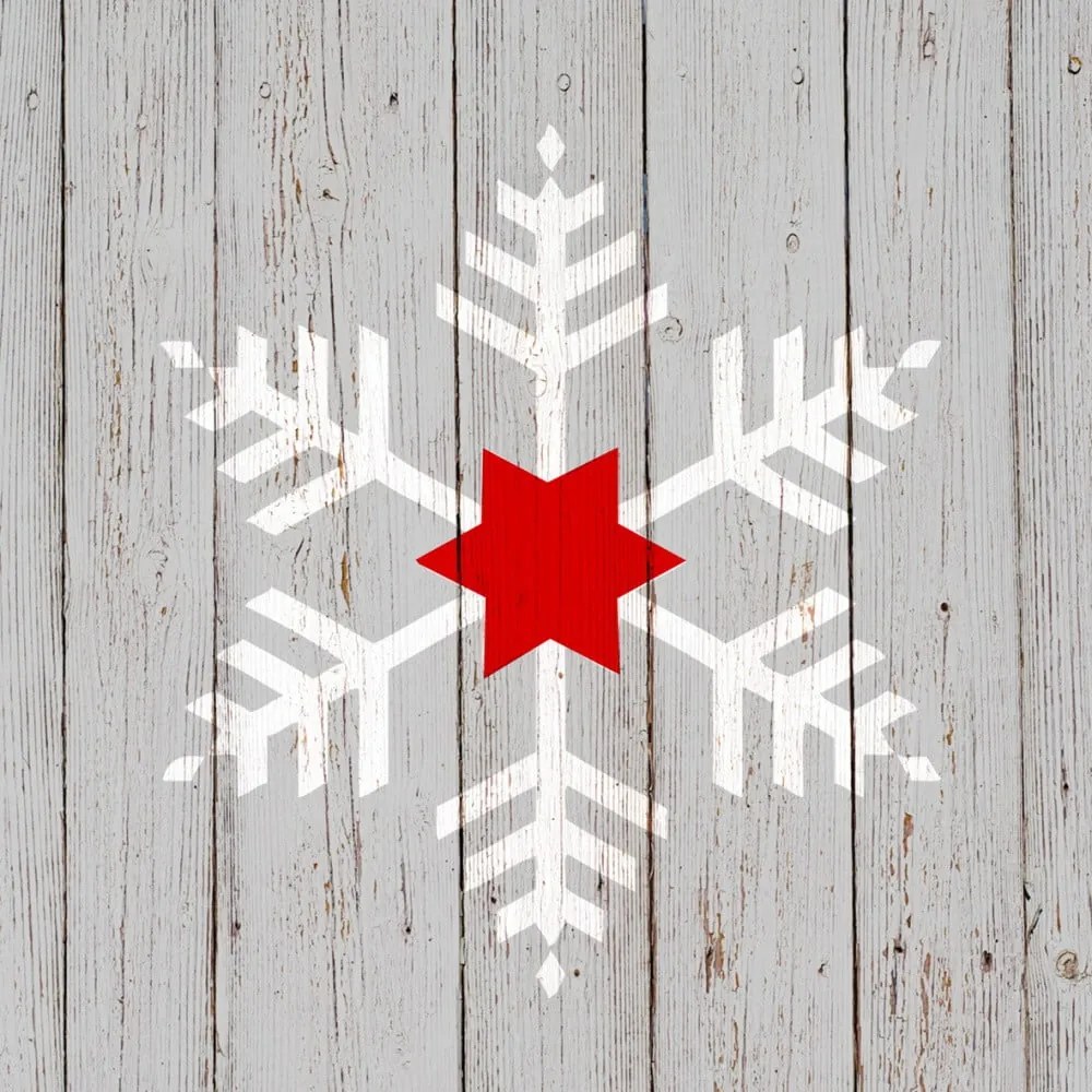 Balení 10 papírových ubrousků s vánočním motivem PPD Snowflake On Wood