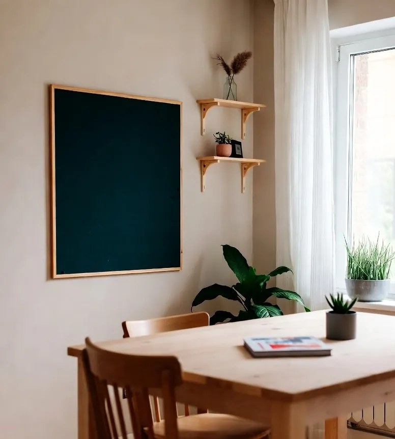 Toptabule.sk Černá tabule na magnetky v dřevěném přírodním rámu CLASSIC 90x60 cm