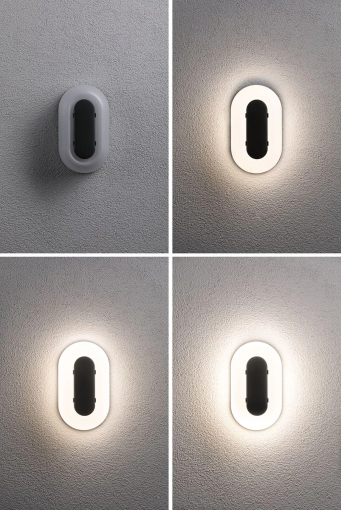 P 94957 LED venkovní nástěnné svítidlo Elunor IP65 podlouhlé 122x212mm 2200 - 4000K 18,5W 230V antracit/bílá polykarbonát - PAULMANN