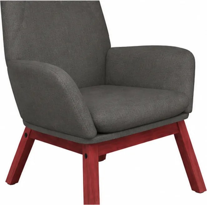 relaxační křeslo, odpočinkové, masivní kaučukovník/kov/textil, 95x76x71 cm, nohy tmavé/tmavě šedá, Dekorino KR20260082