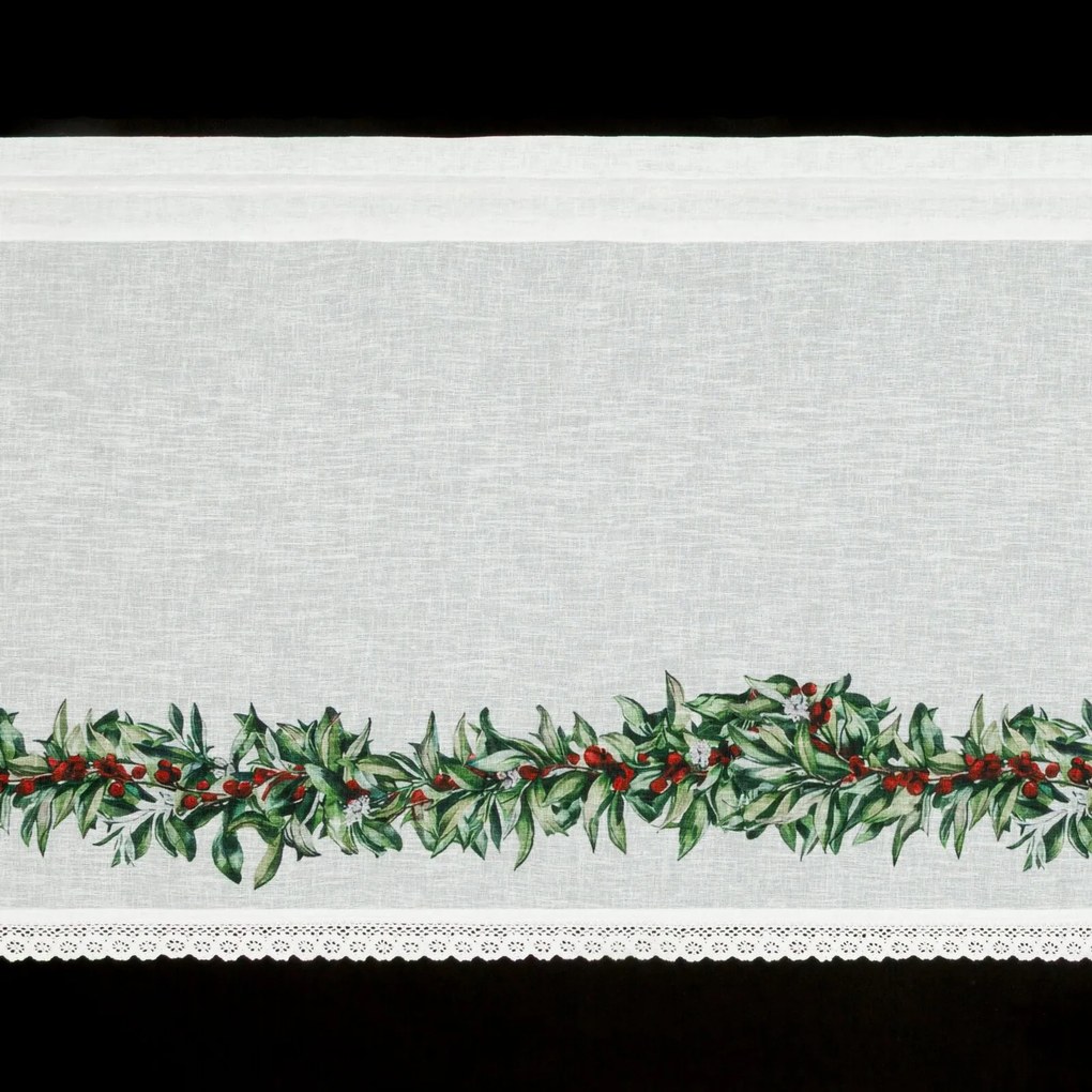 KRÁTKÁ VÁNOČNÍ ZÁCLONA NA PÁSCE XMAS8 150X60 CM VZOROVANÁ