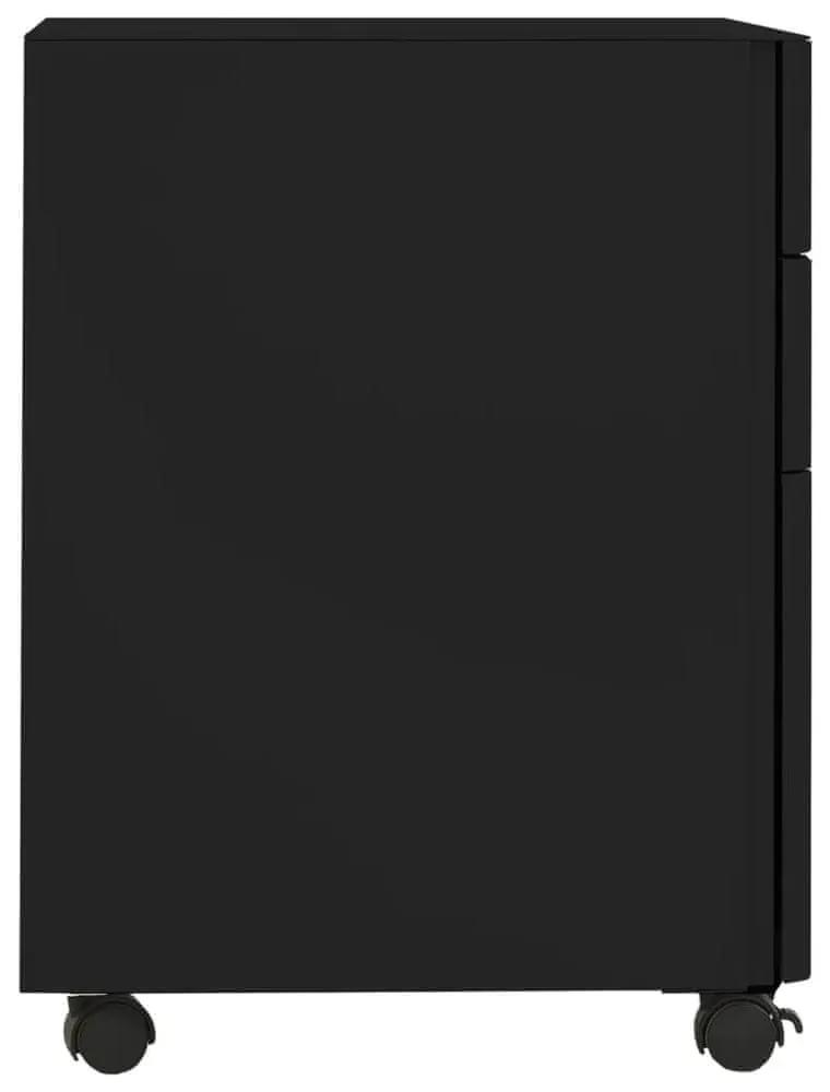 Petromila Mobilní kartotéka černá 30 x 45 x 59 cm ocel