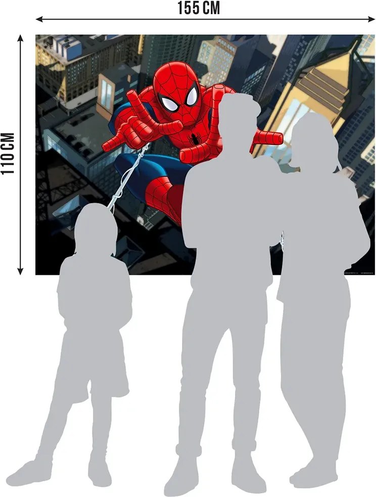 Dětská vliesová fototapeta na zed' Marvel Spider-Man ve Městě, Disney | 155 x 110 cm | DFTDNM 5220
