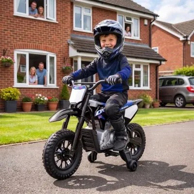 AIYAPLAY Elektro motorka pro děti HONDA CRF 450R 12V dětský motokros s 35W motorem, lithiová baterie, zadní odpružení, kola 12 palců 370-485V90BK