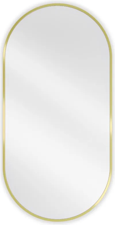 Mexen Loft, oválné koupelnové zrcadlo 100 x 50 cm, barva rámu zlatá lesklá, 9851-100-050-000-50
