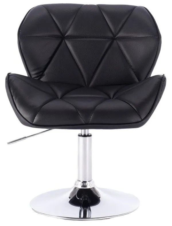 LuxuryForm DESIGN Otočná židle MILANO na stříbrném talíři - černá