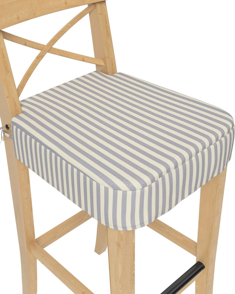 Sedák na židli IKEA Ingolf - barová barva tmavě modrá látka vzorované