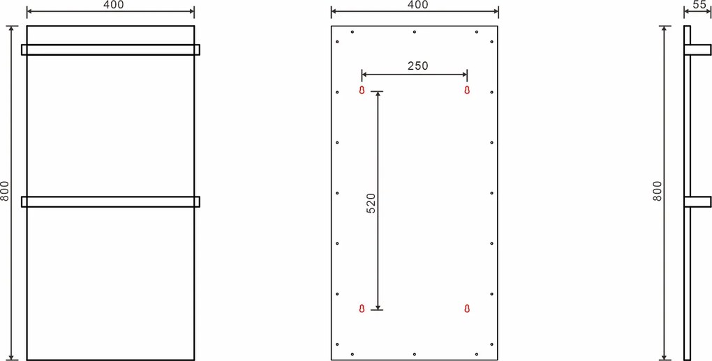 Sapho Sapho, ELMIS Elektrický sušák ručníků 400x800mm, 120W, hliník, antracit, EB430