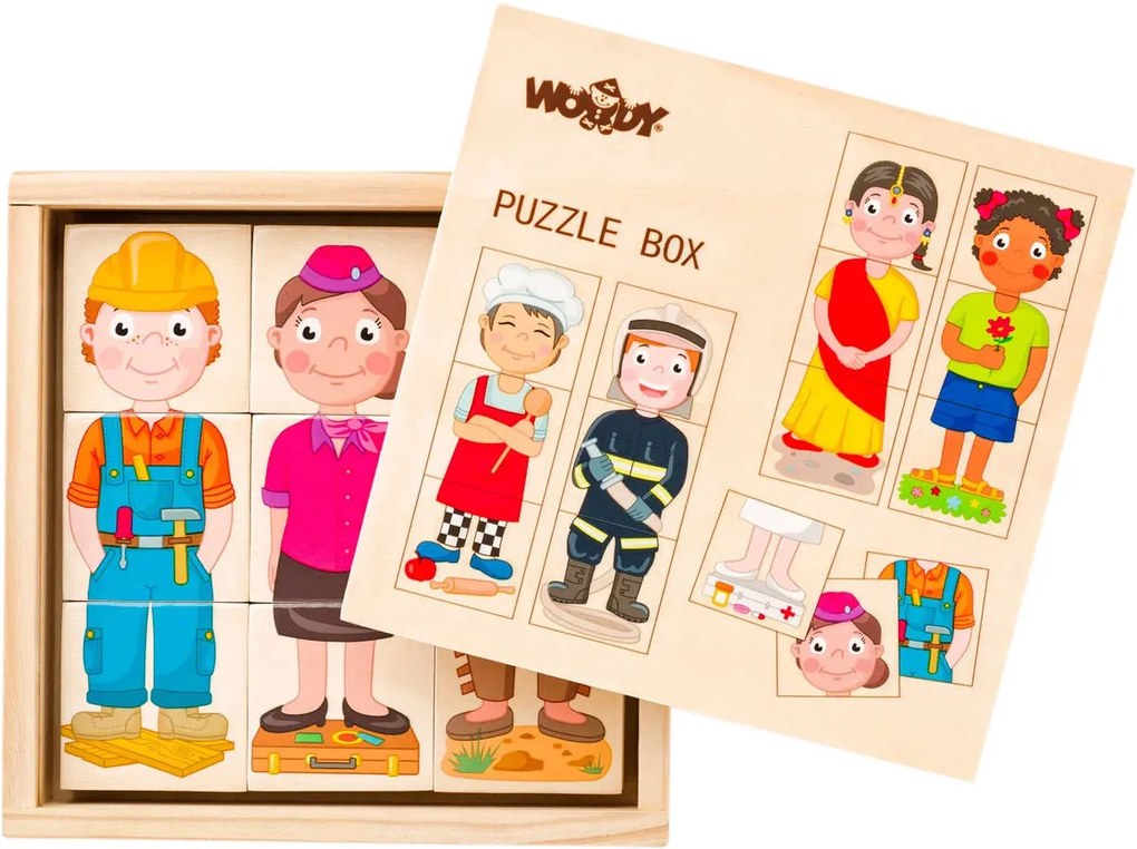 WOODY DŘEVO Puzzle skládačka Lidé a povolání *DŘEVĚNÉ HRAČKY* 90329