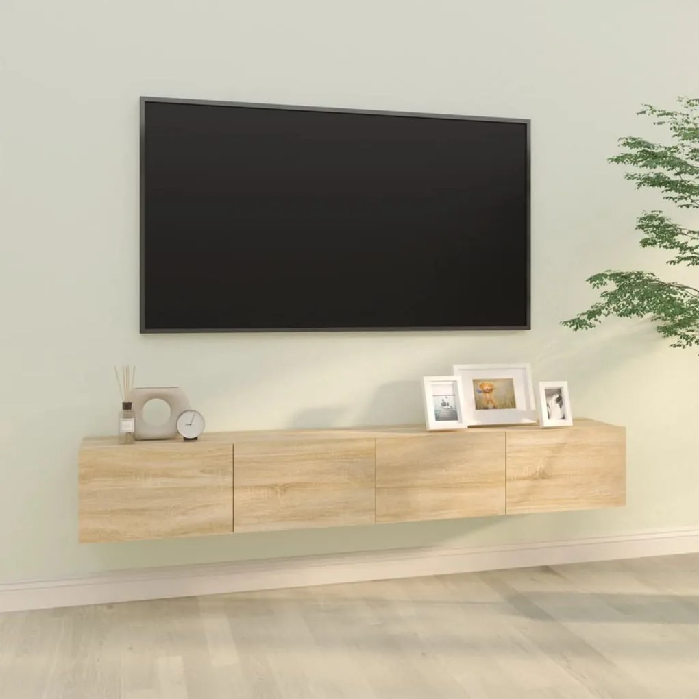 Nástěnné TV skříňky 2 ks dub sonoma 100x30x30 cm