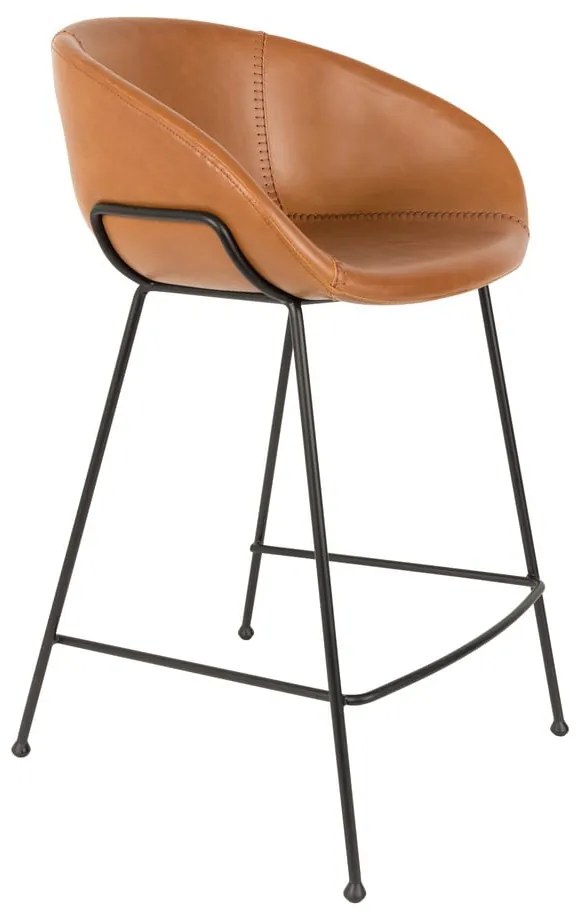 Sada 2 hnědých barových židlí Zuiver Feston, výška sedu 65 cm