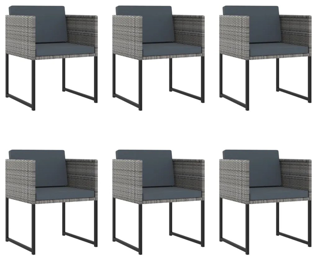 vidaXL Marketos 11dílný zahradní jídelní set s poduškami polyratan šedý