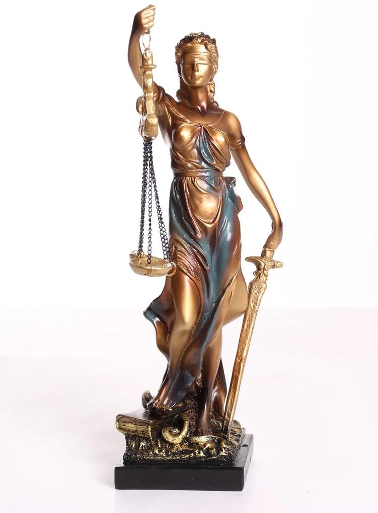 Socha spravedlnosti JUSTICE L-779 - staré zlato (28x7,5x7,5 cm) | BIANO