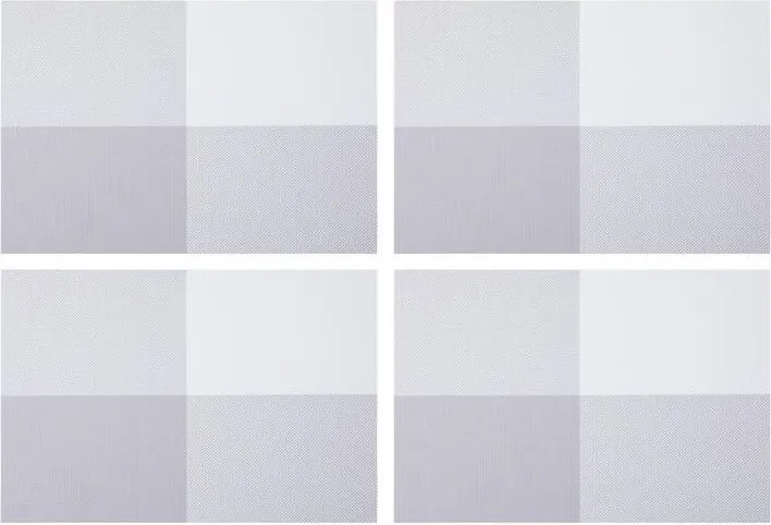 Prostírání ŠACHY šedá, sada 4 ks