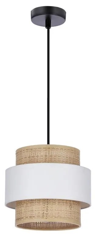 Candellux Lustr na lanku RATTAN 1xE27/40W/230V bílá/hnědá CA0941