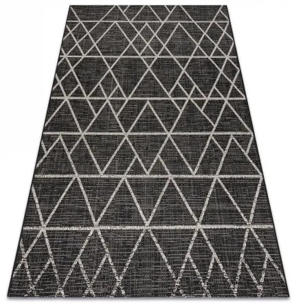 Dywany Luszczow Kusový koberec SIZAL FLOORLUX 20508 Černá / stříbrný TROJÚHELNÍK Rozměr koberce: 60 x 110 cm