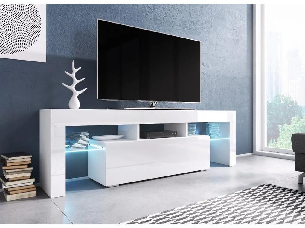 Cama Televizní stolek TORO 138 Barva nábytku: Bílý lesk