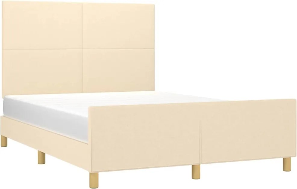 Rám postele bez matrace krémový 140 x 200 cm textil 3124900