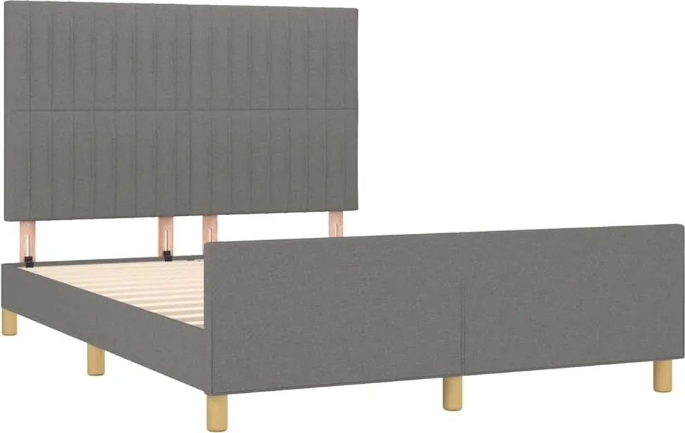 Postel bez matrace tmavě šedá 140 x 200 cm textil 3125220