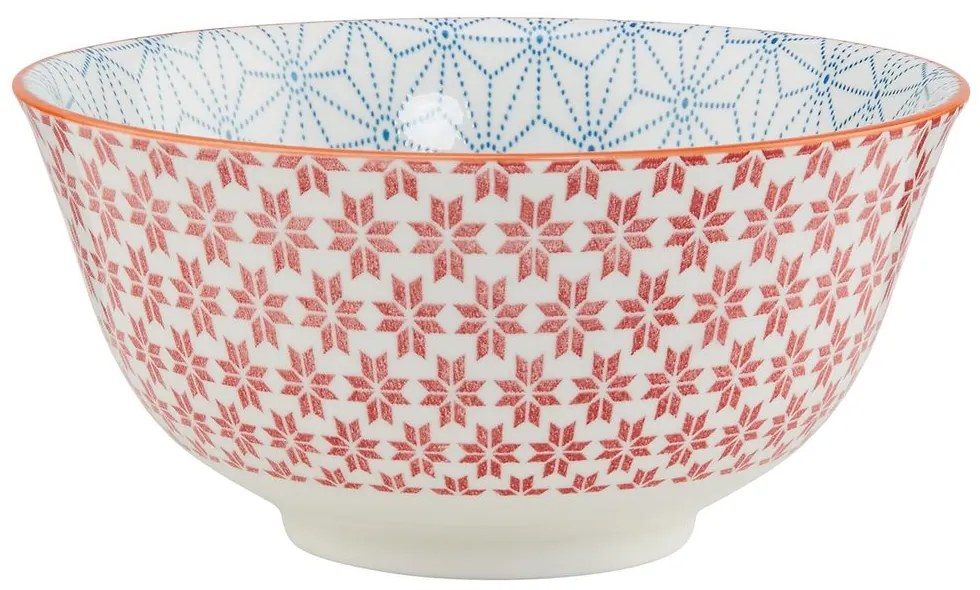 ORNAMENTS Miska 520 ml - červená/modrá