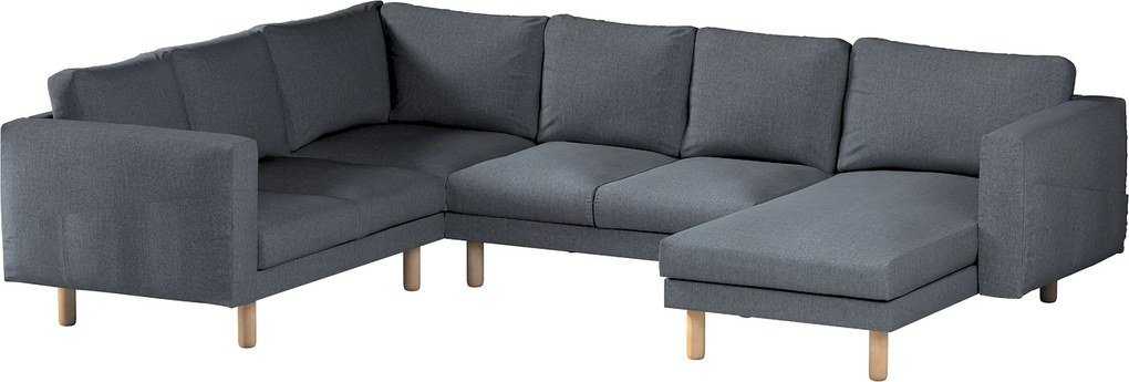 Potah na pohovku IKEA Norsborg rohová, 5-místná se šezlongem barva šedá látka pletený vzor