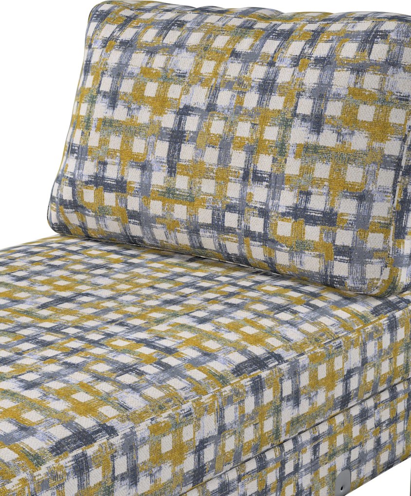 Potah na přídavný šezlong IKEA Karlstad, krátký barva modrá látka pletený vzor, vzorované