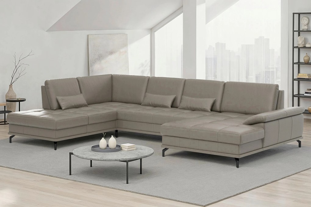XXXLutz SEDACÍ SOUPRAVA, kůže, šedá Sit & More - Sedací soupravy - 00014403972T