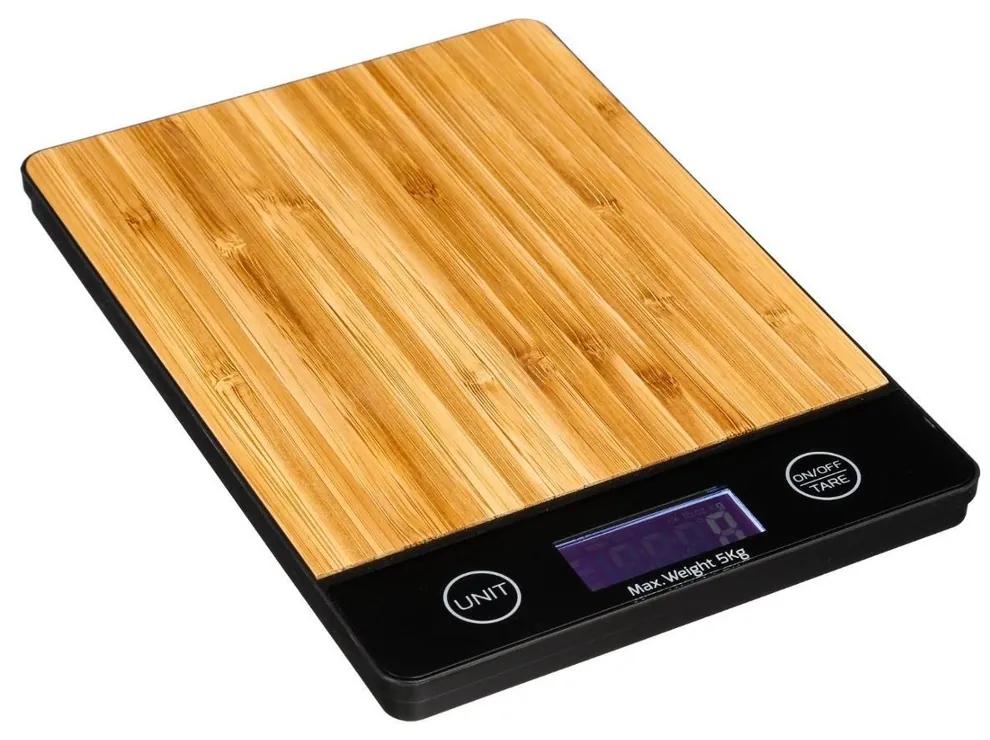 Elektronická váha, elektronická kuchyňská váha - bambusové dřevo