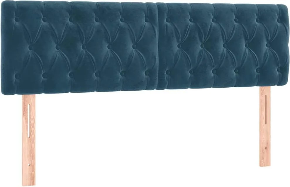 Box spring postel s matrací tmavě modrá 140x190 cm samet 3141483