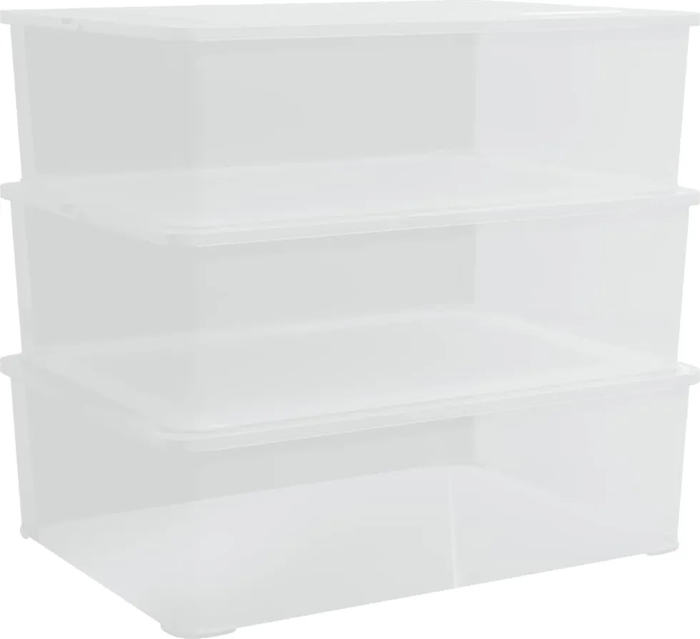 Plastové úložné boxy 3 ks 25 l stohovatelné 154988