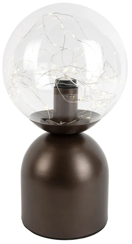 Stolní lampa Hotel Chic tmavě bronzová s čirým sklem vč. světelného kabelu E27 - Pallon Trend