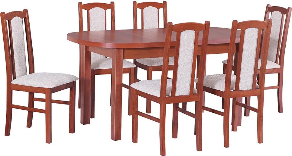 Sestava stůl Wenus I + 6 ks židle Boss VII Sonoma, Tkanina 25