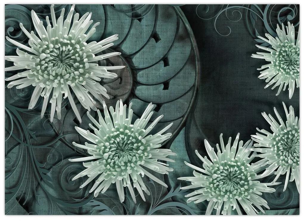 Obraz - Zelené květy (70x50 cm)