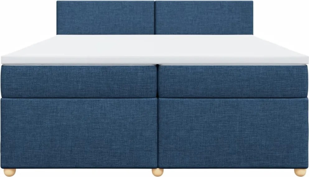Box spring postel s matrací modrá 200x200 cm textil 3289086