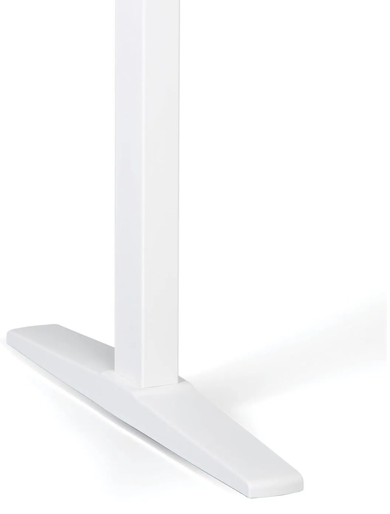 Výškově nastavitelný stůl, elektrický, 675-1325 mm, rohový levý, deska 1600x1200 mm, bílá podnož, wenge