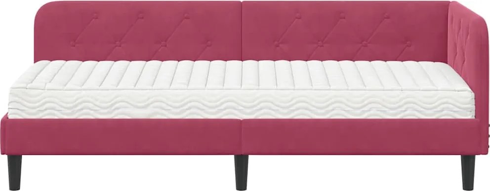 Rohový rám postele Víno Červené 80 x 200 cm samet 3394138