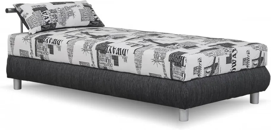 Čalouněná postel s úložným prostorem Adriana, 110x200, šedá BLANÁŘ