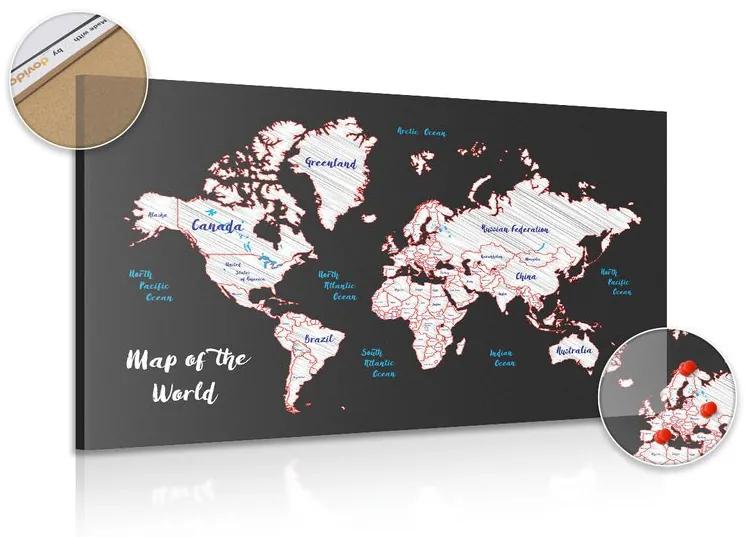 Obraz na korku jedinečná mapa světa
