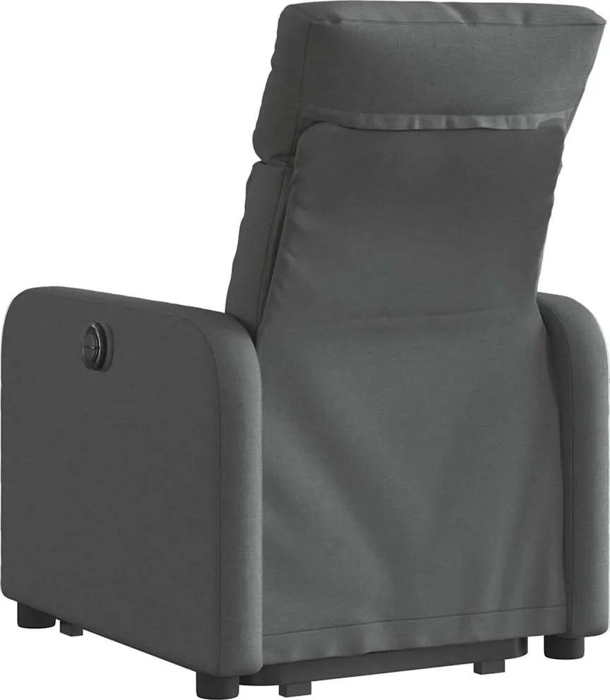 Elektrické zvedací polohovací křeslo tmavě šedé textil 3206718