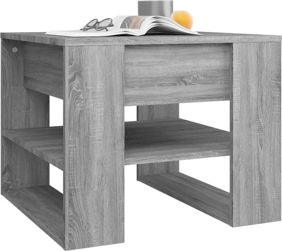 vidaXL Konferenční stolek 55,5x55x45 cm kompozitní dřevo [816932] Barva: Bílá