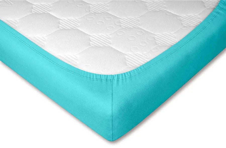 DADKA Jersey prostěradlo světlý tyrkys Rozměr 180x200x20 dvoulůžko